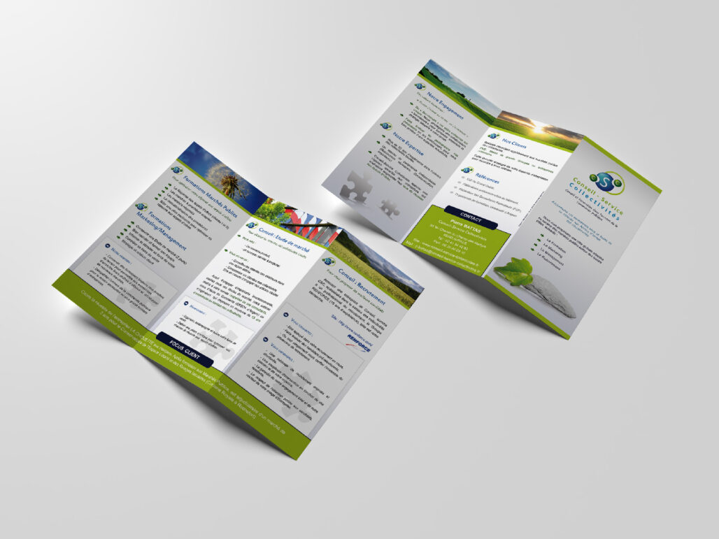 Création de plaquette commerciale : exemples de contenus design