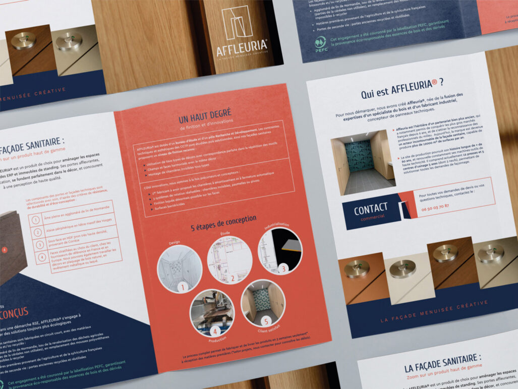 Création de plaquette commerciale : exemples de contenus design